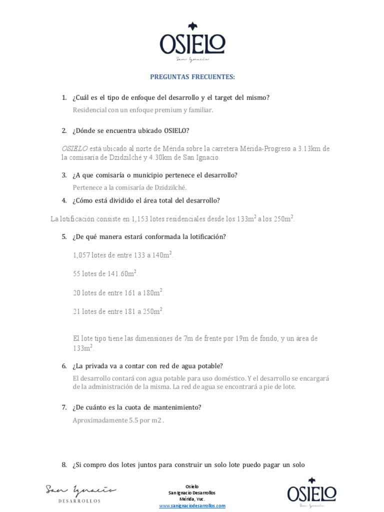 Desarrollo Residencial Osielo en Mérida | PDF