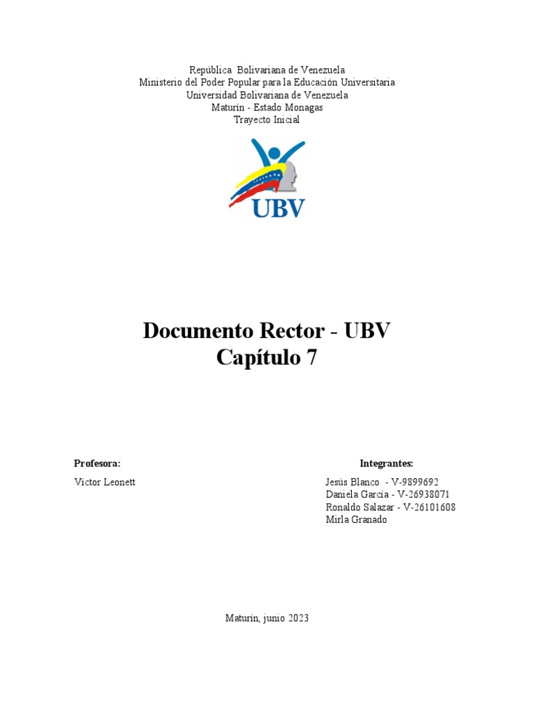 Documento Rector UBV Daniela Garcia | PDF