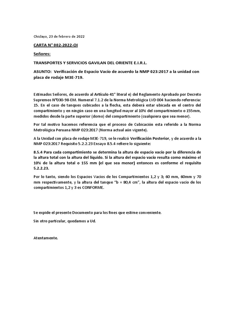 Informe Cliente Observacion Osinergmin. | PDF