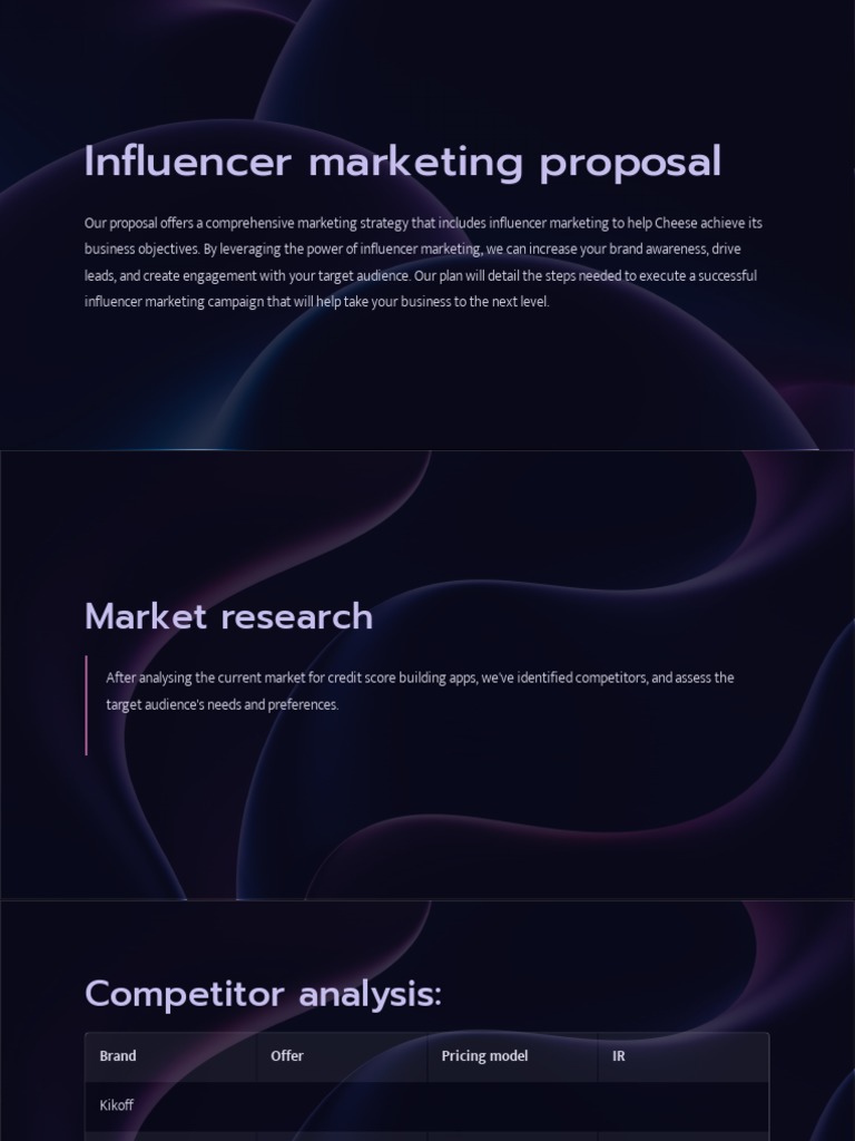 Influencer Marketing Proposal Overview | PDF | Target Audience | Marketing