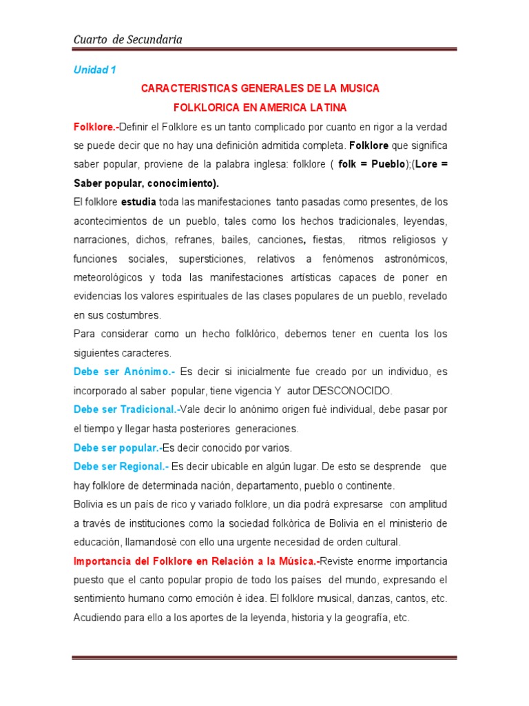 Música Folklórica en América Latina | PDF | Folklore | Américas