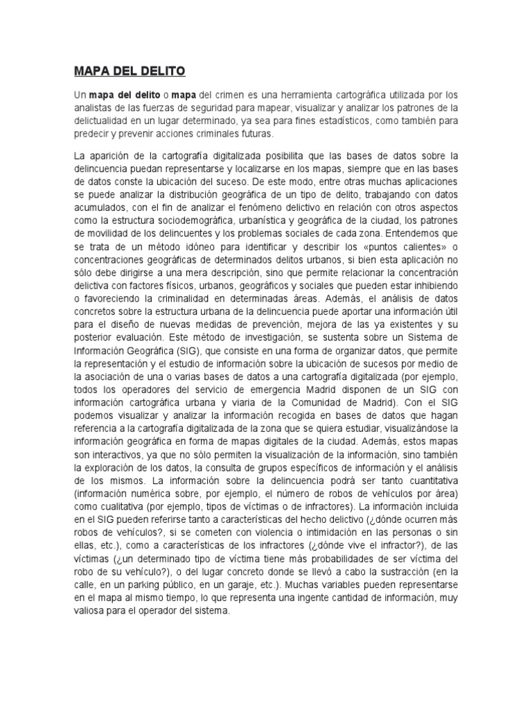 Mapa Del Delito y Modus Operandi | PDF | Sistema de información ...