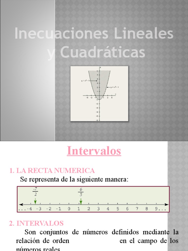 Intervalos e Inecuaciones Matemáticas | PDF | Intervalo (Matemáticas) | Objetos matemáticos