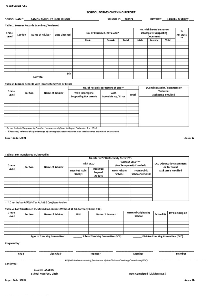 SFCR1 Template | PDF
