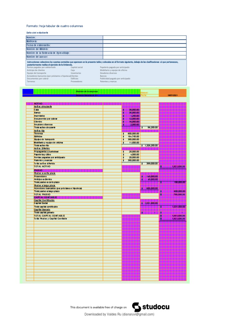Estructura Del Balance General | PDF | Contabilidad | Bancos