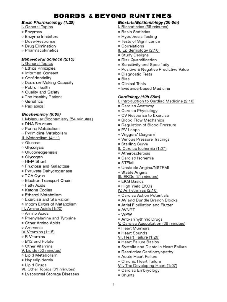 Boards & Beyond Runtimes | PDF | Lung | Heart