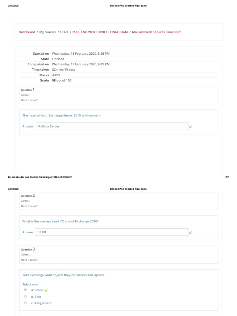 Mail and Web Services Final Exam | PDF | World Wide Web | Internet & Web