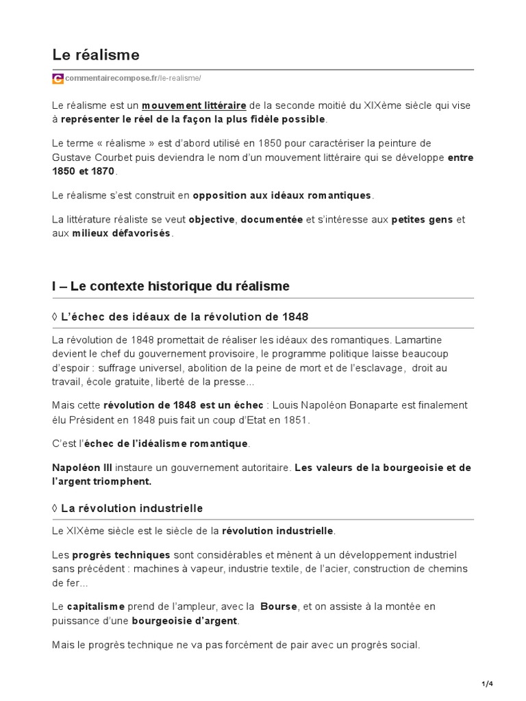 Le Réalisme | PDF