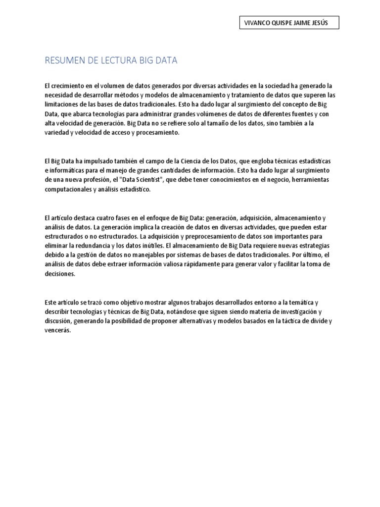 Introducción al Big Data y su Análisis | PDF | Negocios | Arte