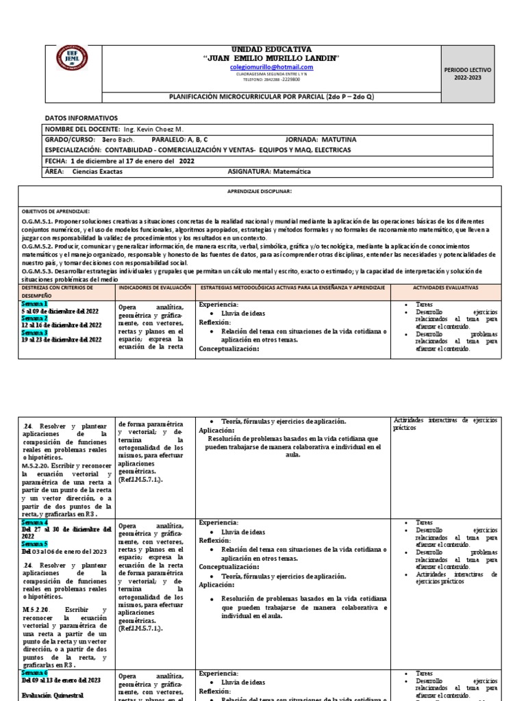 3ero. Matematica 2P - 2Q 2022 | PDF