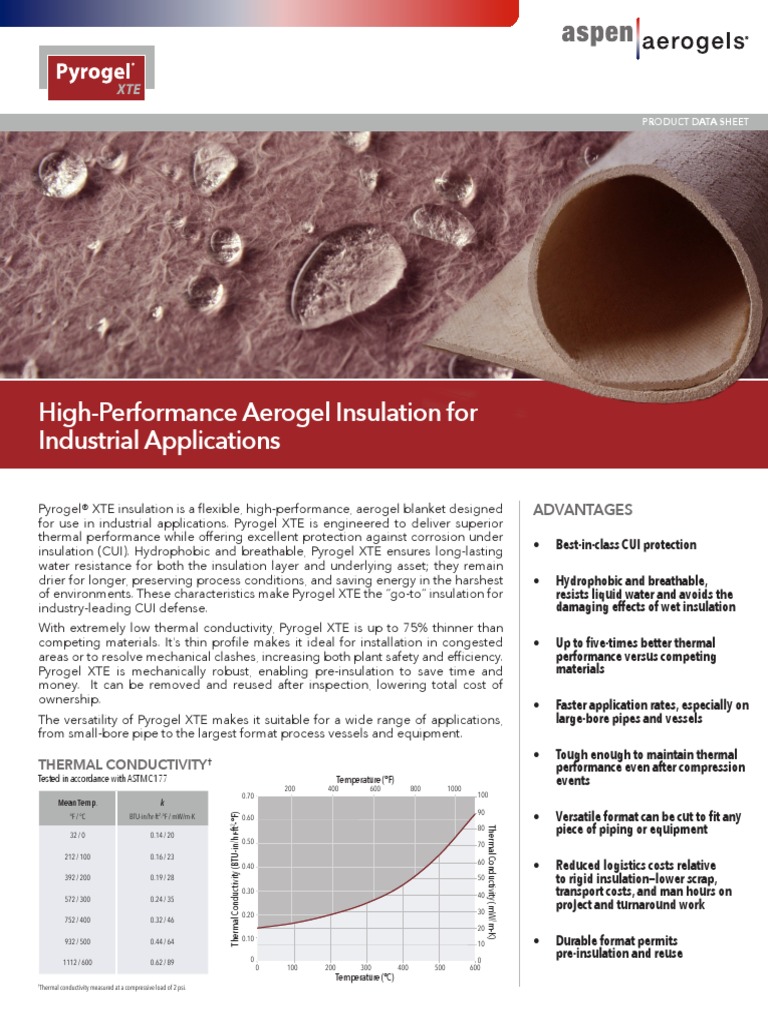 Pyrogel XTE Datasheet English v4.1 | PDF | Thermal Insulation | Thermal ...