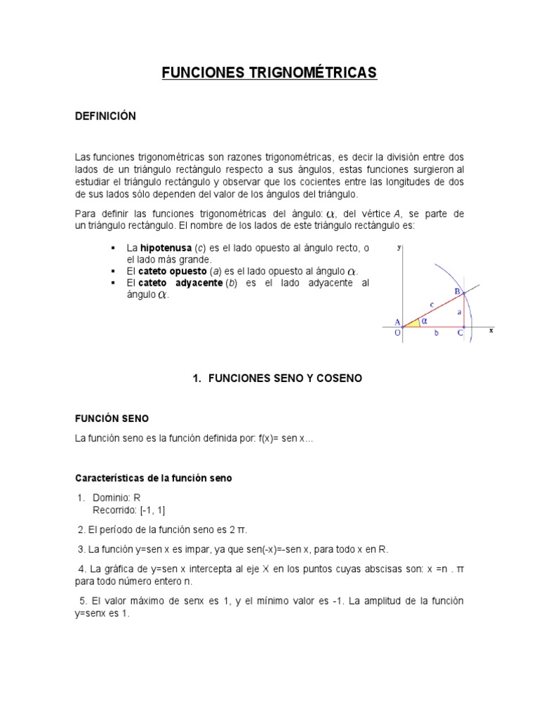Funciones Trignométricas Ok | PDF | Funciones trigonométricas | Triángulo