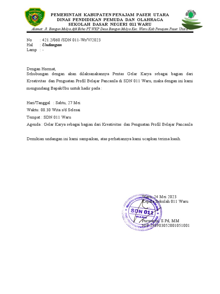 Undangan Gelar Karya | PDF