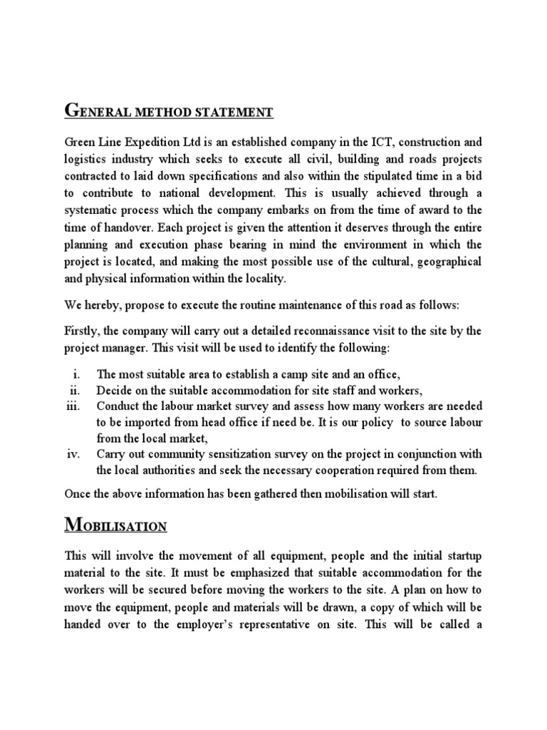 Wayleave Method Statement | PDF | Hand Washing | Road