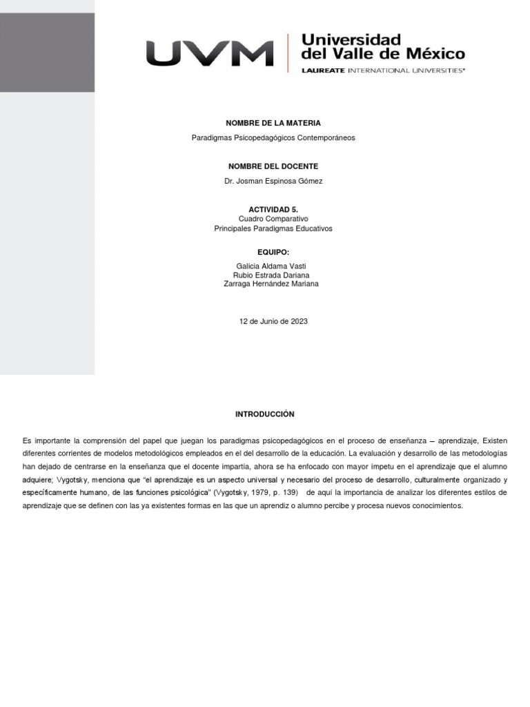 A5 Eq.1 | PDF | Aprendizaje | Evaluación