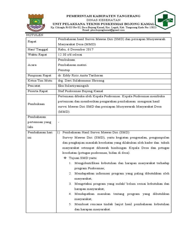 NOTULEN SMD Pra MMD | PDF | Pengembangan Diri | Kesehatan Holistik