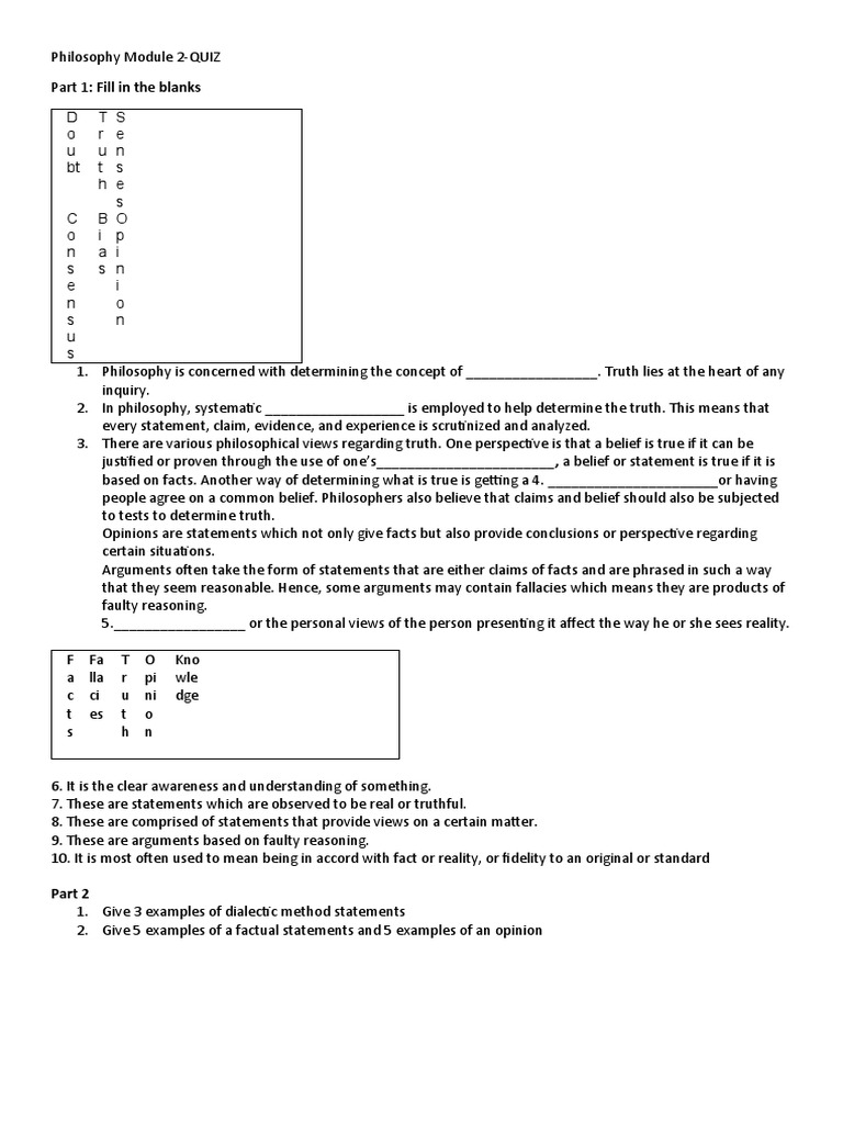 Philosophy Module 2 | PDF