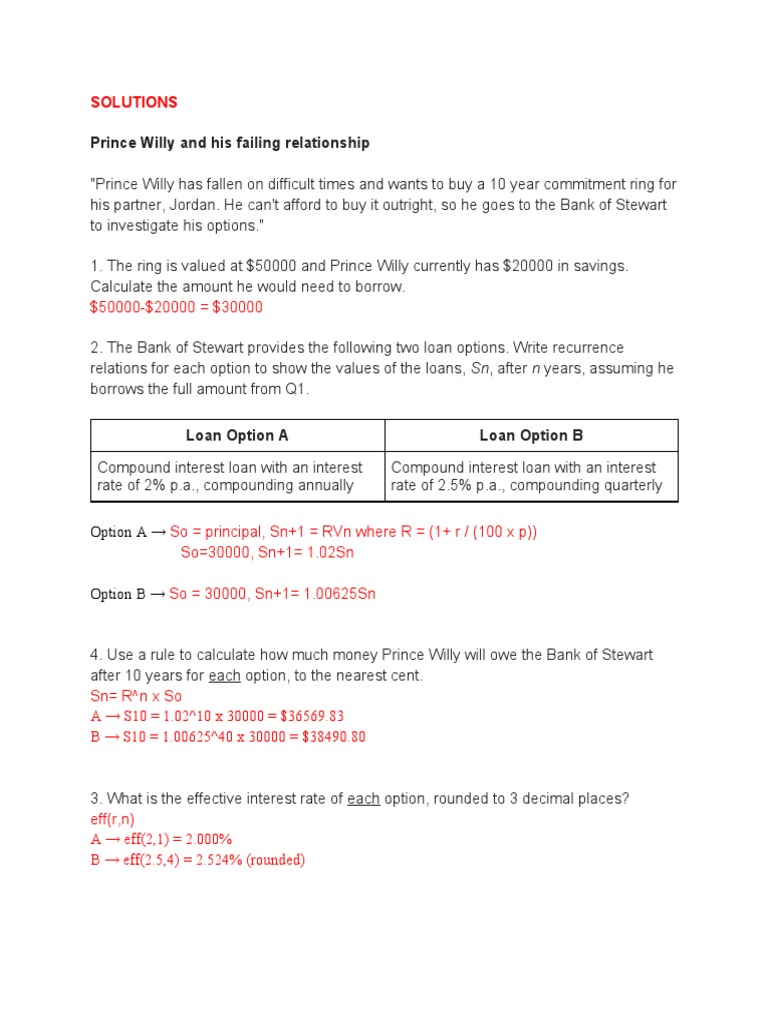 General Maths Practice SAC - Recursion and Financial Modelling - Just ...