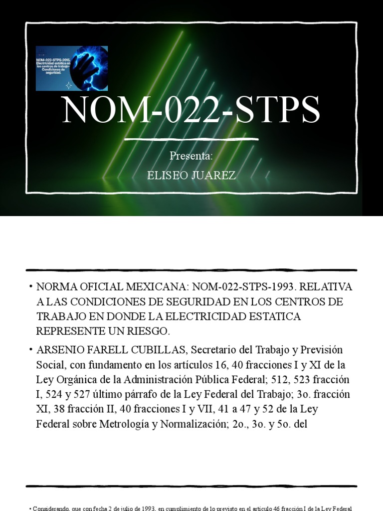 NOM-022-STPS-NUEVA VERSION Eliseo | PDF | Electricidad | Tierra