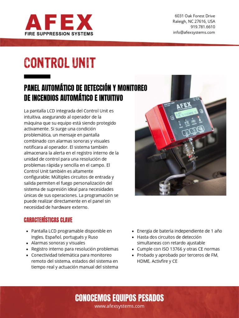 Control Unit: Sistema AFEX Intuitivo | PDF | Pantalla de cristal ...