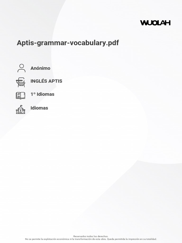 Wuolah Free Aptis Grammar Vocabulary | PDF
