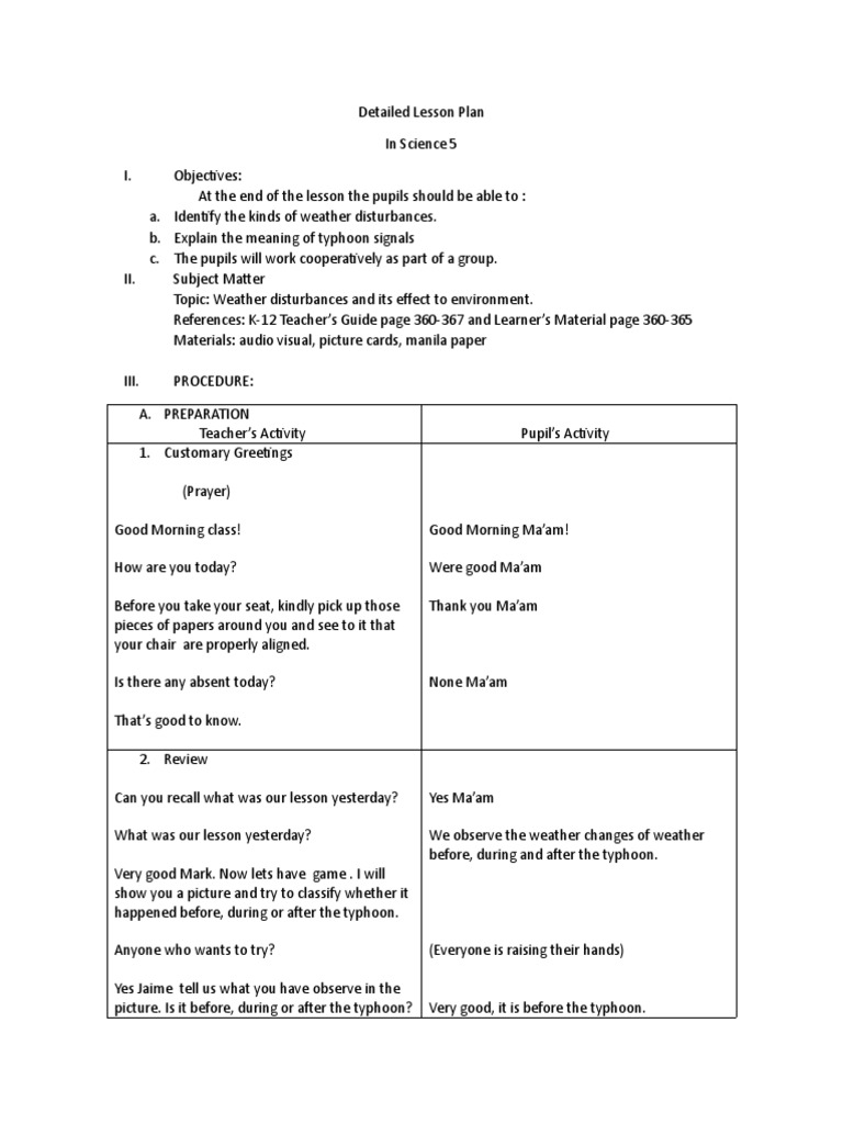 Grade 7 Lesson Plan | PDF | Tropical Cyclones | Storms
