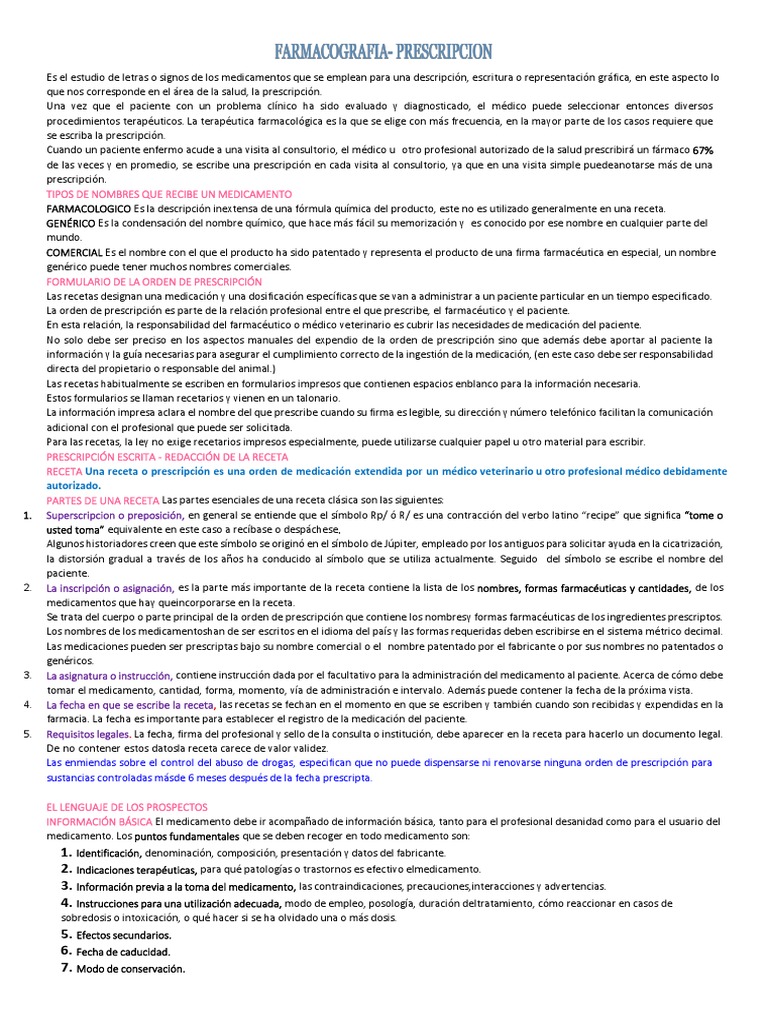 Es El Estudio de Letras o Signos de Los Medicamentos Que Se Emplean ...