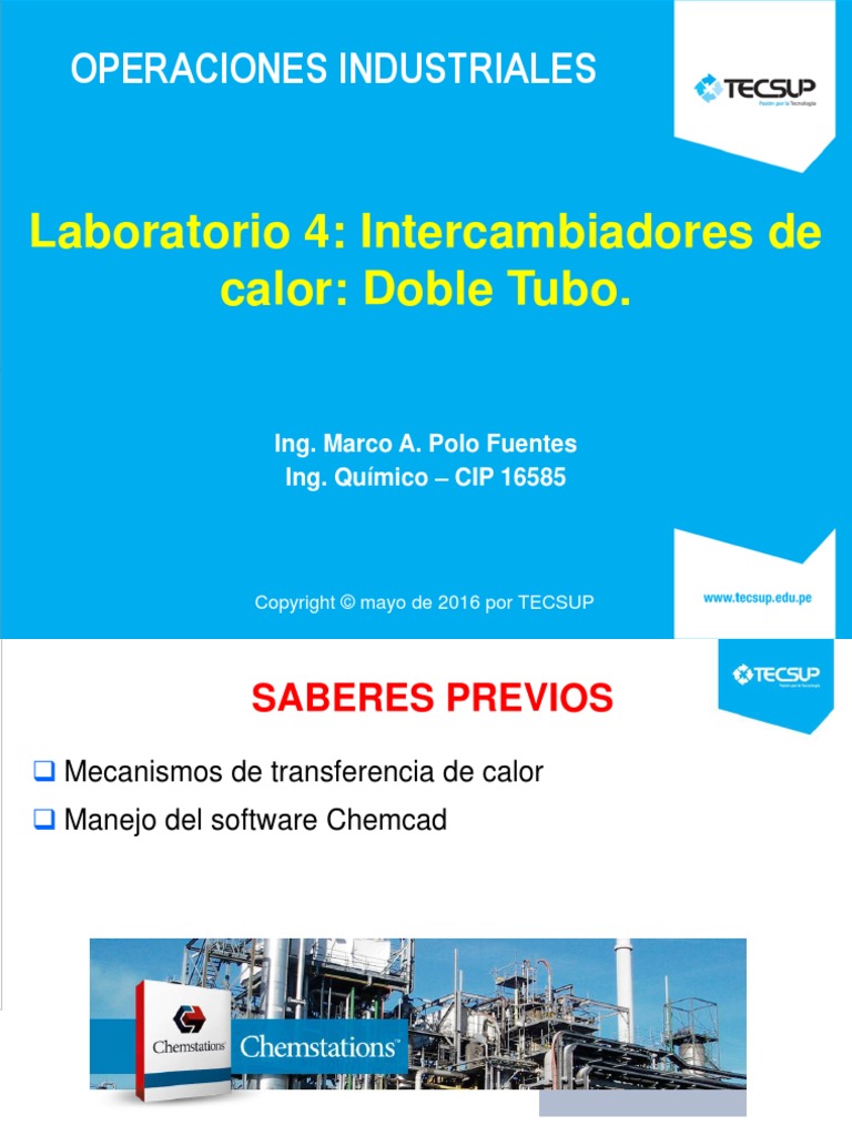 Laboratorio 4 - Intercambiador - Doble Tubo | PDF | Intercambiador de calor | Calor