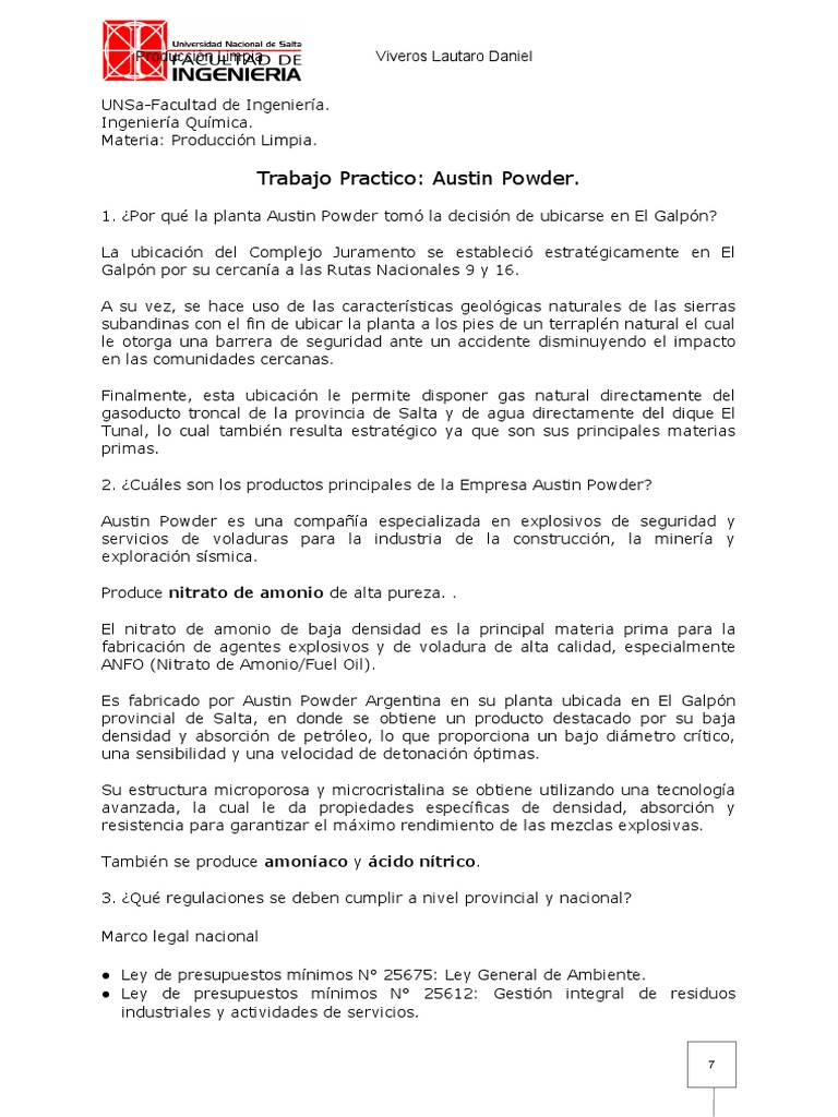 Ubicación Estratégica de Austin Powder | PDF | Nitrato | Agua