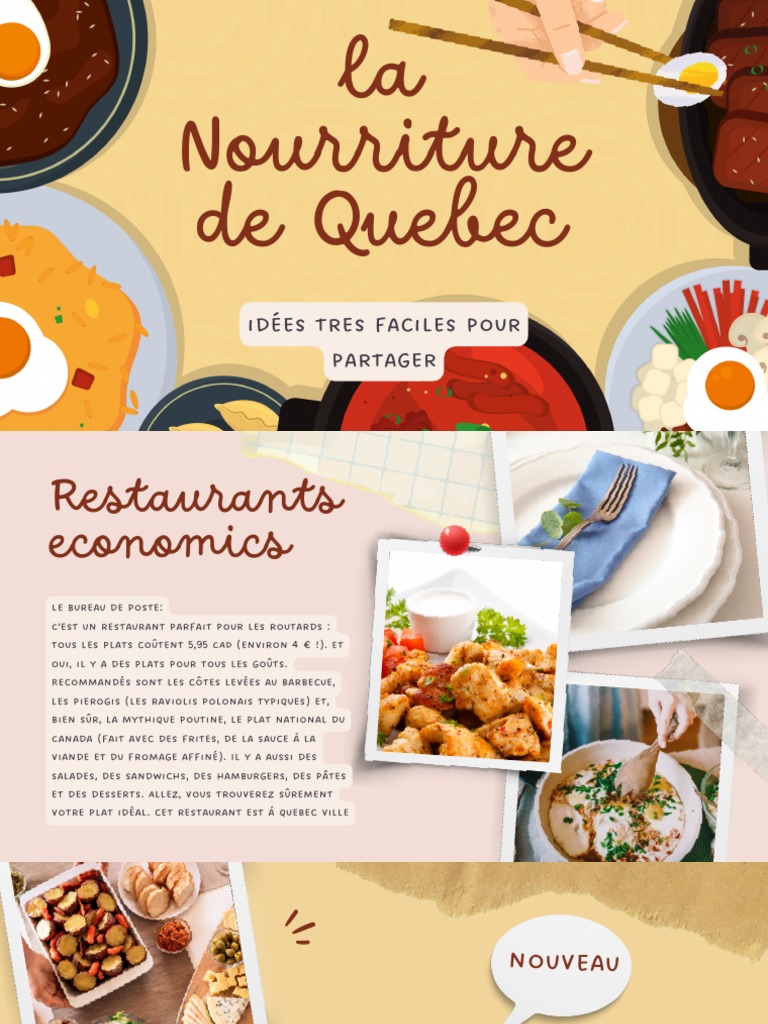 La Nourriture de Quebec: Idées Tres Faciles Pour Partager | PDF
