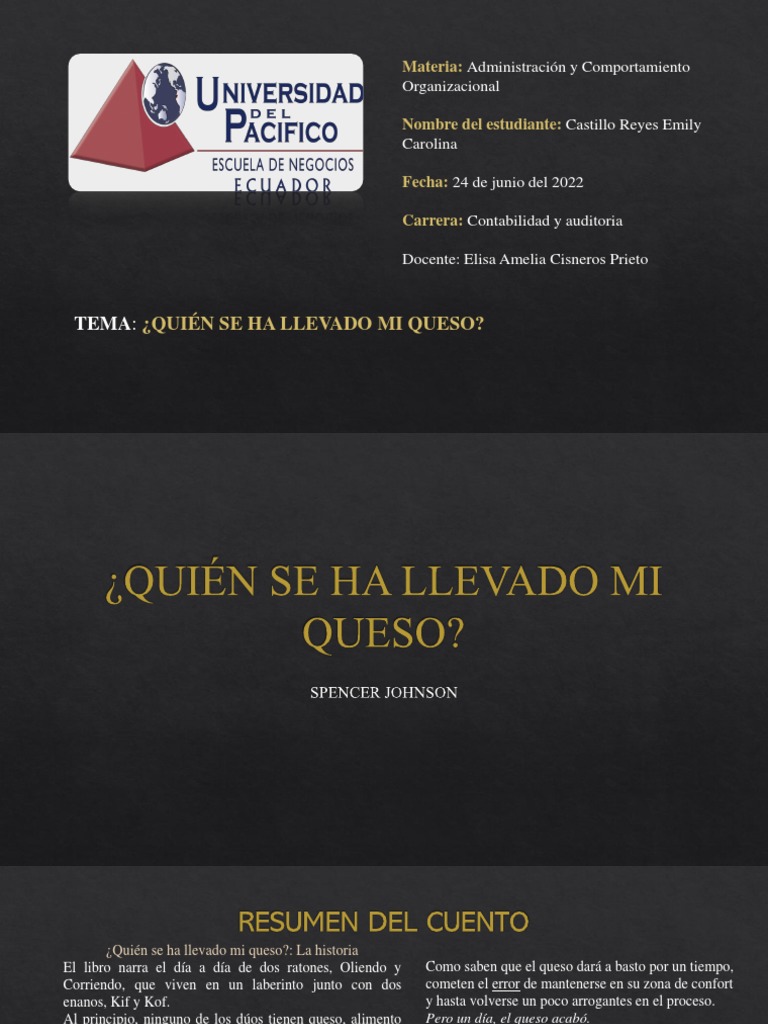 Análisis de "¿Quién se ha llevado mi queso?" | PDF