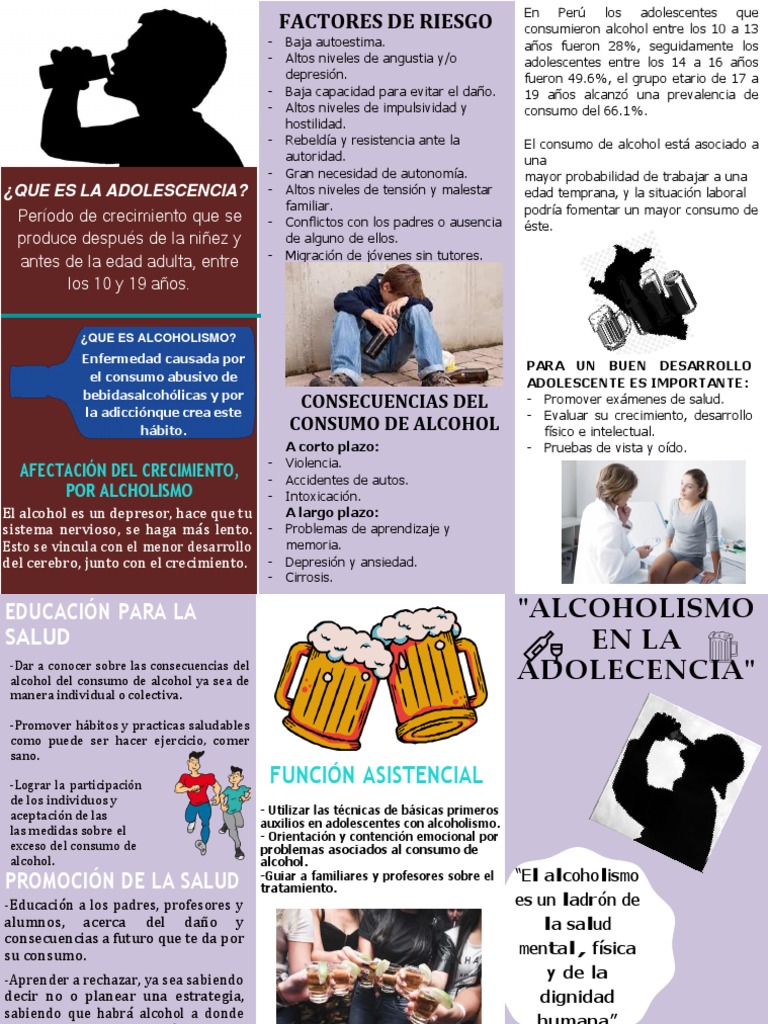 Tríptico - Alcoholismo en La Adolescencia - Yuliana | PDF