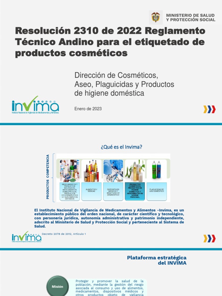 Reglamento Etiquetado Res 2310 | PDF | Productos cosméticos | Regulación