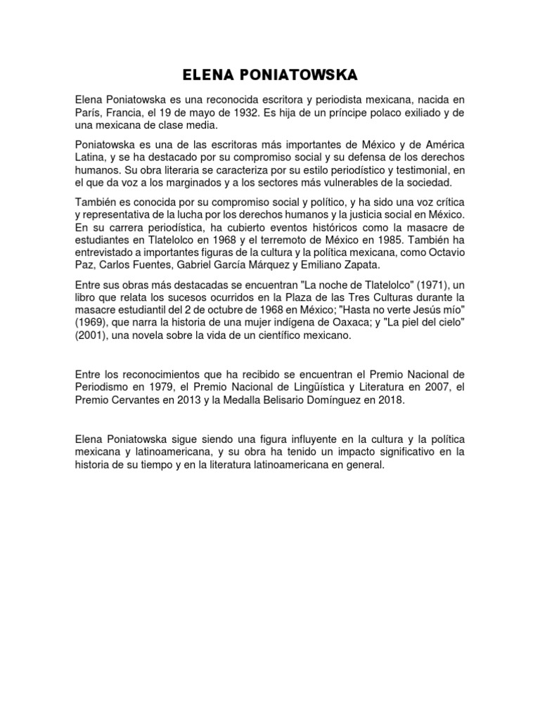 Elena Poniatowska | PDF