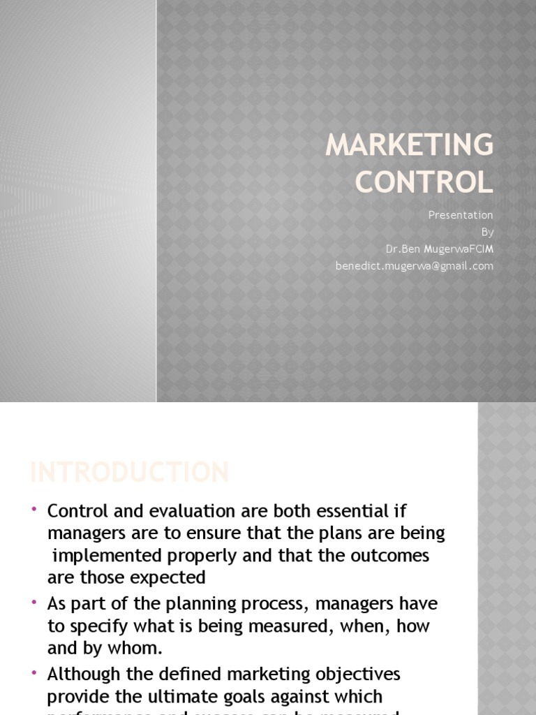 Marketing Control and Evaluation Strategies | PDF | Marketing | Market ...