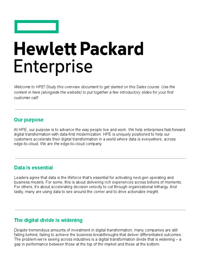 Welcome to HPE Sales Professional Document | PDF | Cloud Computing ...