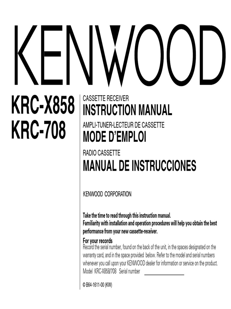KRC 708 | PDF | Sound Technology | Electrical Engineering