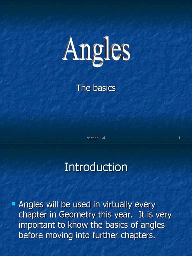 Geo 1-4 Angles | PDF | Angle | Line (Geometry)