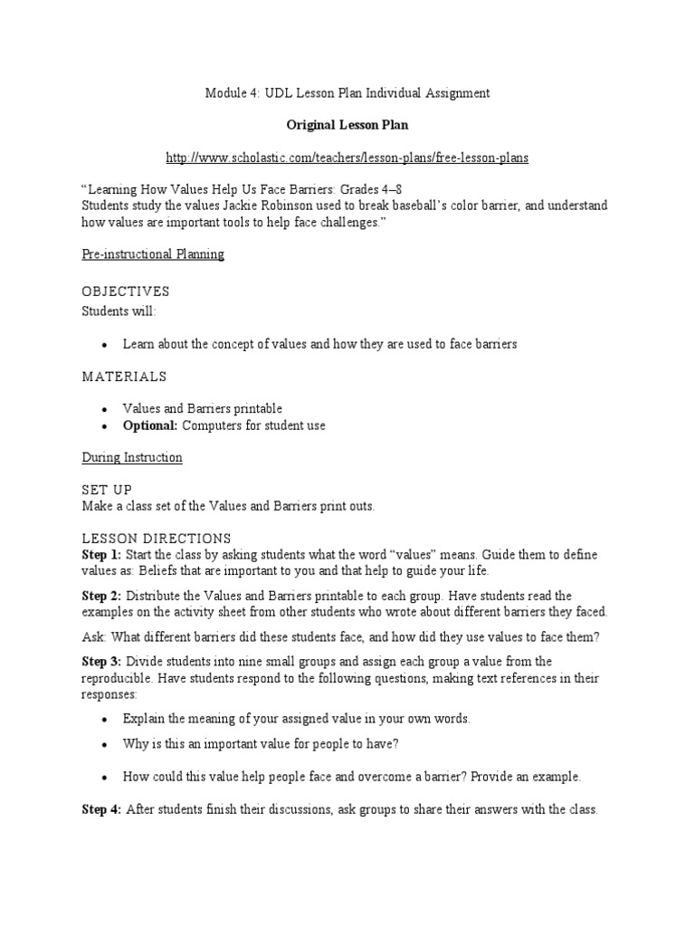 Sped 730-Udl-Lesson-Plan | PDF | Lesson Plan | Learning