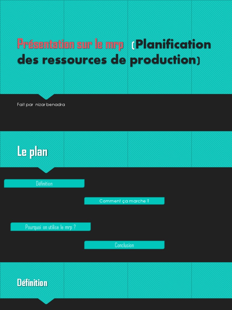 Présentation MRP | PDF | Production et fabrication | Économie d'entreprise