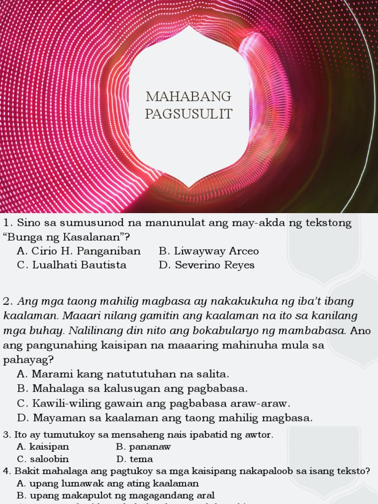 Mahabang Pagsusulit PPTP | PDF