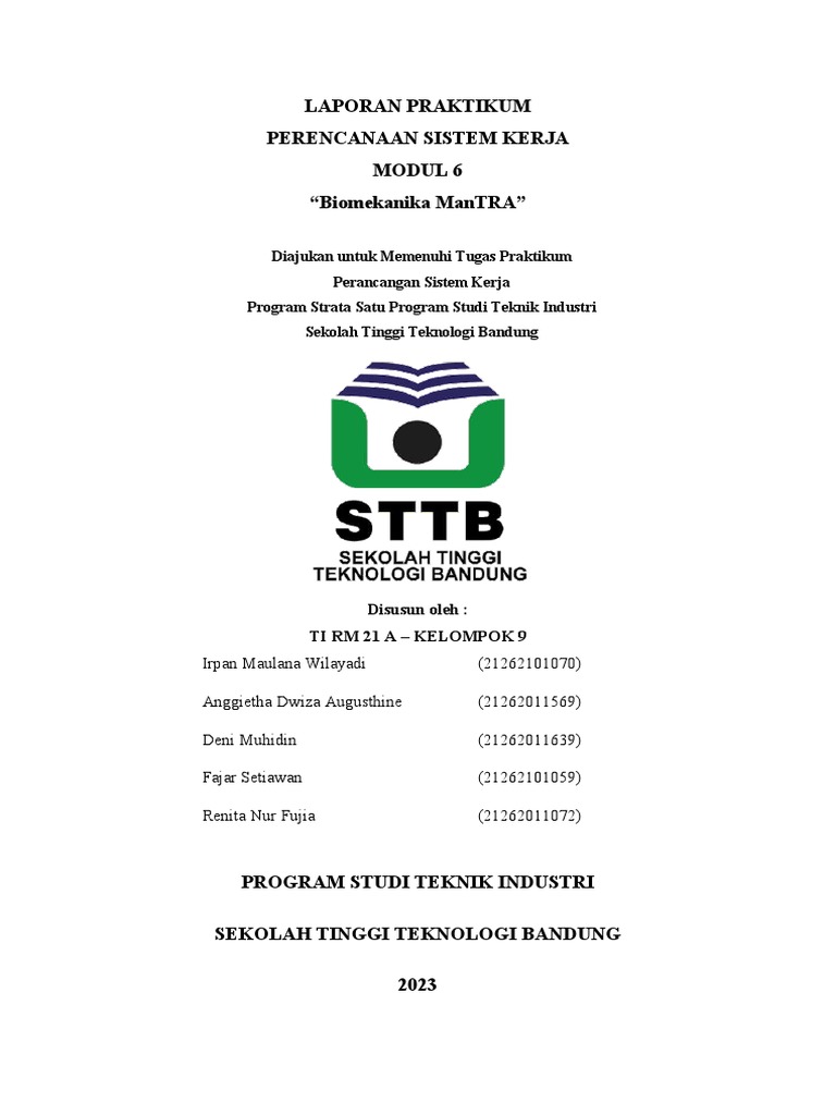 Laporan Praktikum Biomekanika ManTRA | PDF | Teknologi & Rekayasa | Bisnis