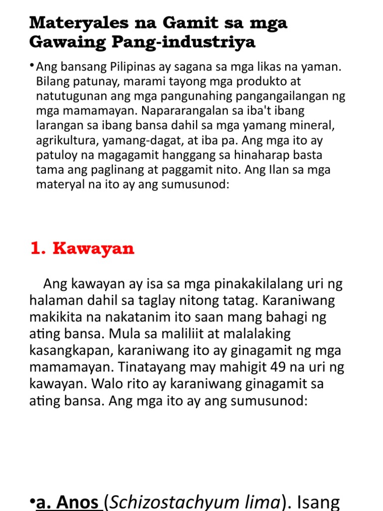 EPP 5 Q4 W1 - Sining Pang-Industriya | PDF