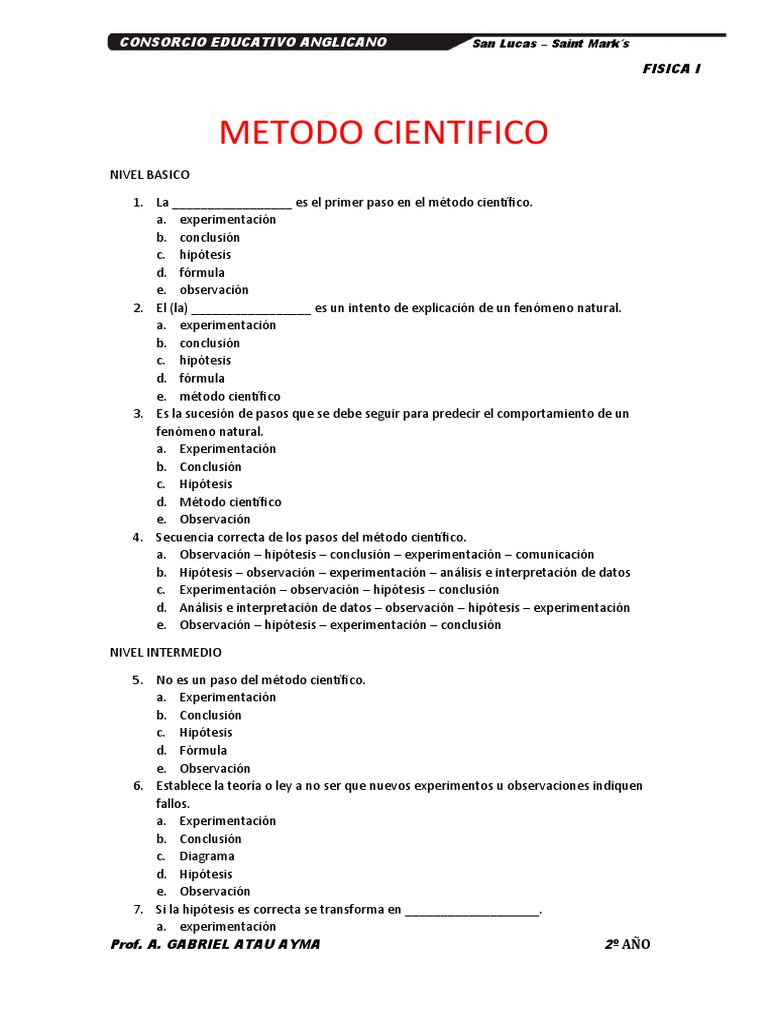 Método Científico y Magnitudes Físicas | PDF | Masa | Sistema Internacional de Unidades