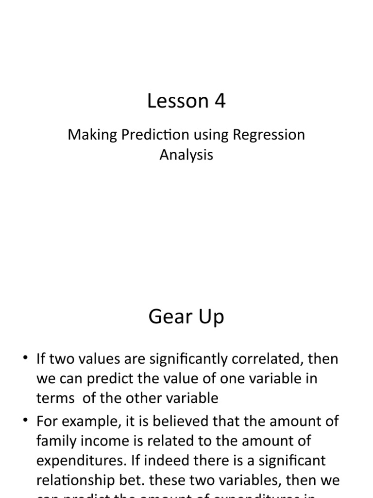 CHAPTER 6lesson 4 | PDF | Linear Regression | Dependent And Independent Variables