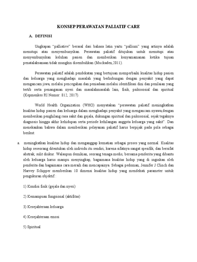 Konsep Perawatan Paliatif Care | PDF | Pengembangan Diri | Kesehatan ...