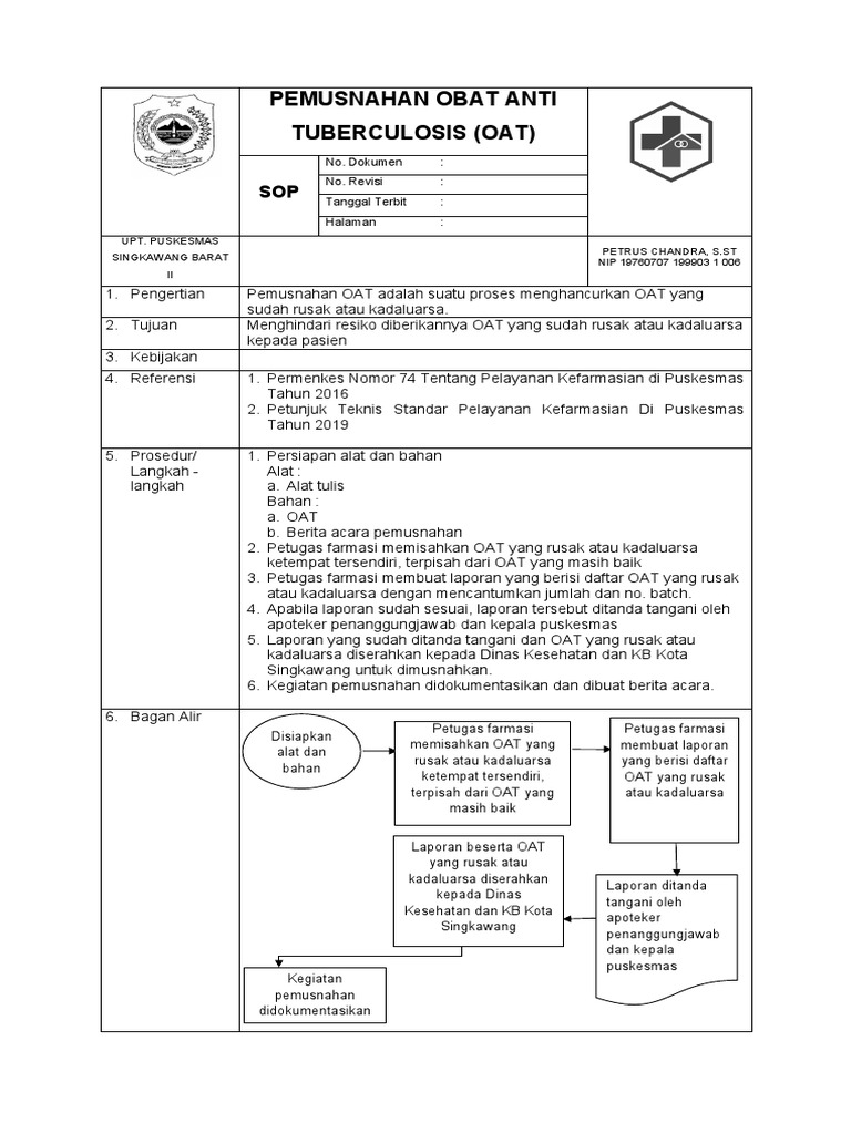 SOP Pemusnahan OAT | PDF