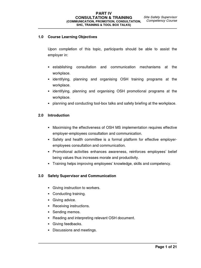 06-Communication Promotion Consultation SHC Training and Toolbox Talks ...