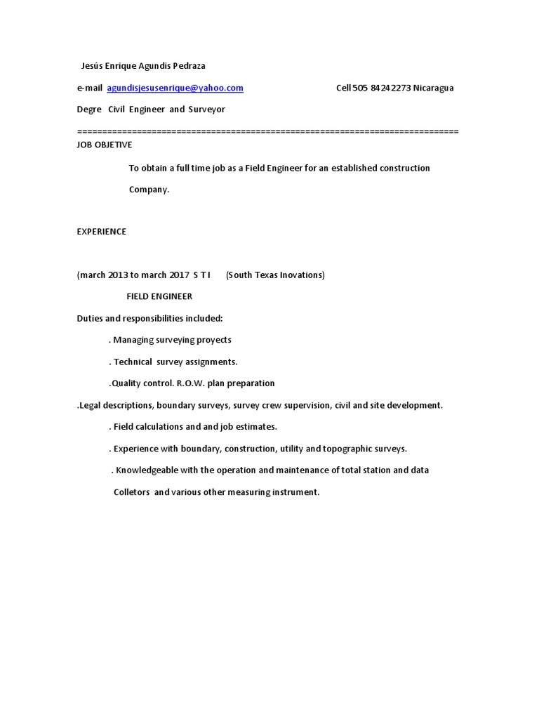 Ing, Jesus Enrique Agundis Pedraza | PDF