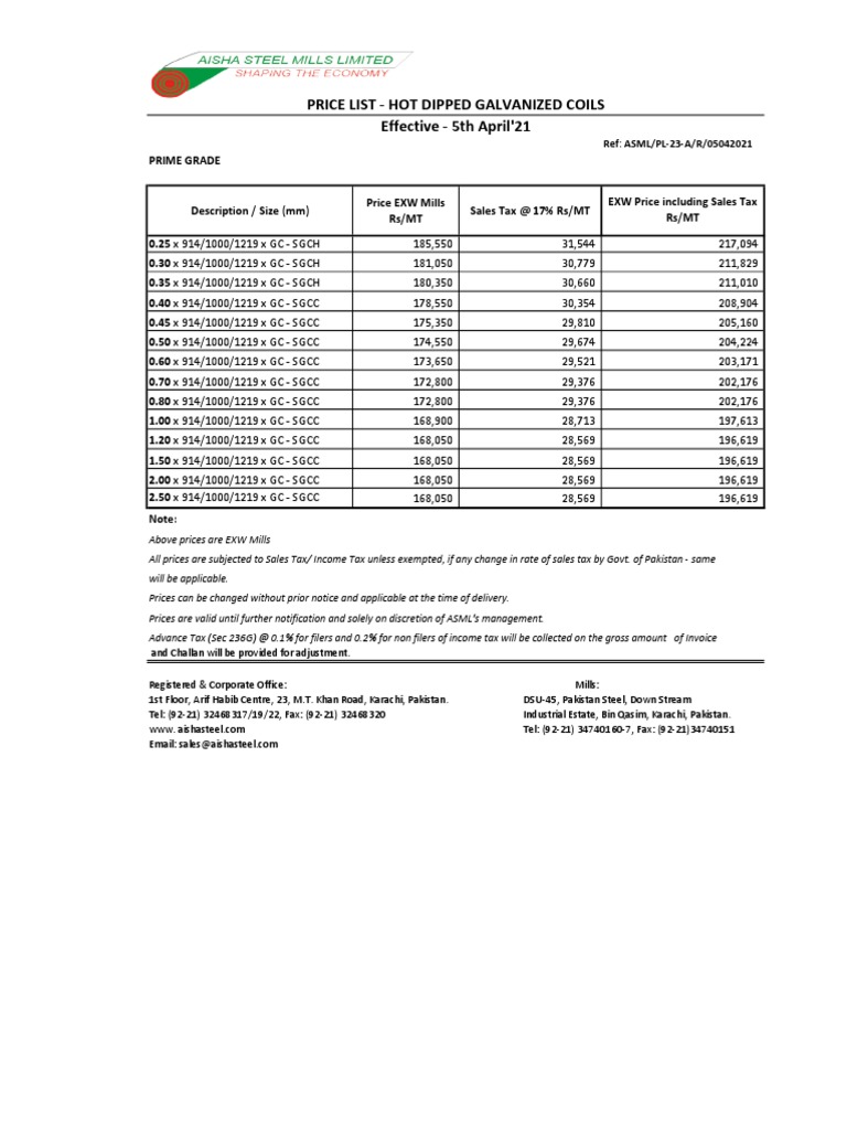 Asml CRC Price List 050421-1 - 755824 | PDF | Public Law | Economies